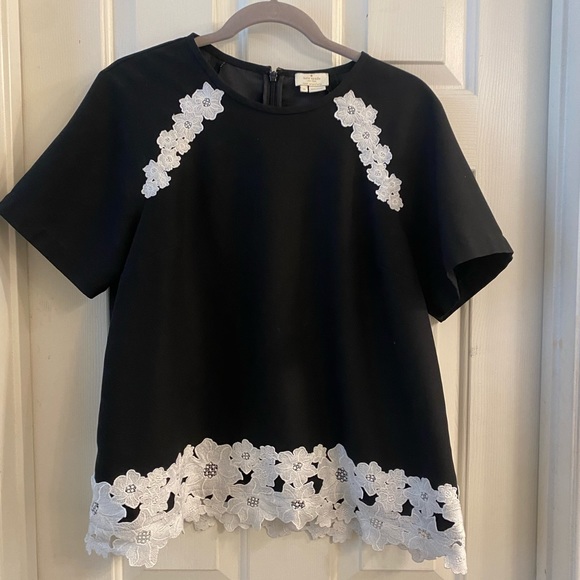 kate spade | Tops | Kate Spade Black And White Lace Top | Poshmark